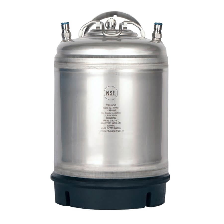 New 2.5 Gallon Ball Lock Keg Kit With 5 lb. CO2 Cylinder And Regulator ...